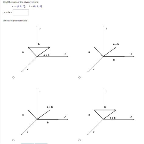 Find The Sum Of The Given Vectors A B A B Illustrate Geometrically
