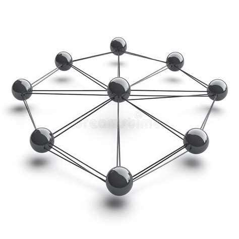 Abstract Network Connection Shiny Black Spheres Interlinked Stock Illustration Illustration