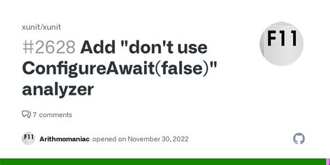 Add Dont Use Configureawaitfalse Analyzer · Issue 2628 · Xunit
