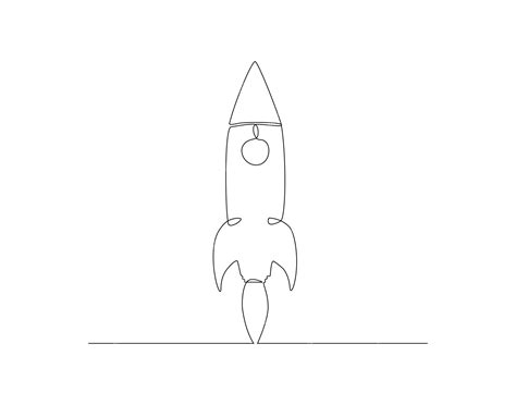 Premium Vector Continuous One Line Drawing Of Rocket One Line Of Spacecraft Flying Universe