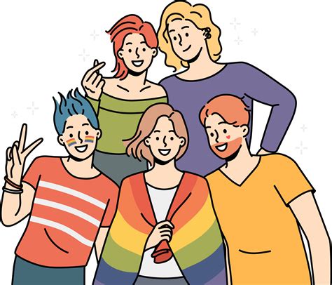 Smiling People Pose With Lgbt Flag 21476350 Png