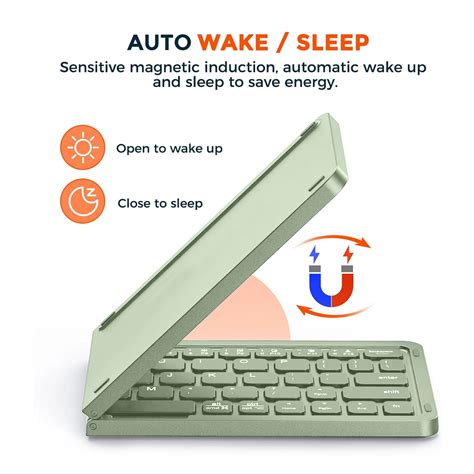 B Ultra Light Mini Bluetooth Folding Keyboard Green LatestGadget