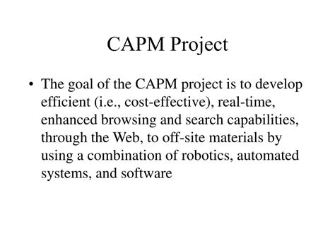 PPT CAPM Evaluation Methodology PowerPoint Presentation Free Download ID 3967965