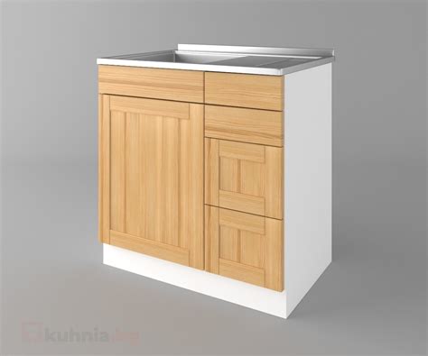 Долен кухненски шкаф с мивка с четири работещи чекмеджета Калатея