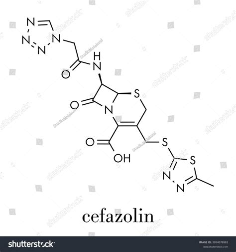 Cefazolin Antibiotic Drug Molecule Cephalosporin First Stockvector Rechtenvrij 2054078981