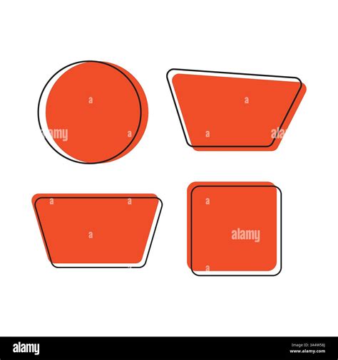 Set Element Shape Geometry With Outline Unique Design Stock Vector