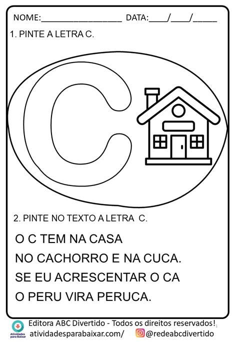 Atividades Para Maternal Letra C Para Imprimir Pdf