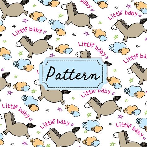 Premium Vector Cute Pony Horse Pattern