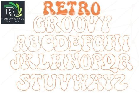 Retro Groovy Font Brush Stamp Procreate Graphic By Roddy Style Creative Fabrica