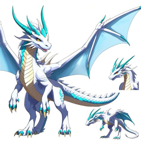 A Reference Sheet Of An Asian Anthro Female Polar Bear Prompts Stable