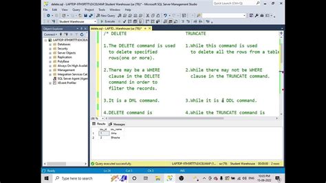 3sql Query Difference Between Delete And Truncate Statement Telugu