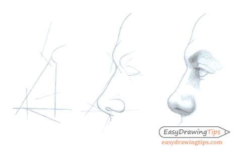 3 Step Nose Side View Drawing Tutorial EasyDrawingTips
