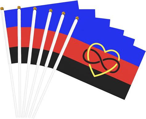 Polyamorous Pride Flag Small Mini Flags Hand Held Flag