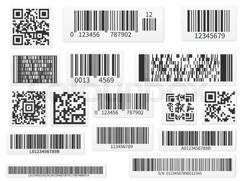 Supermarket Scan Code Bars And Qr Codes Label Set Stock Vector Colourbox