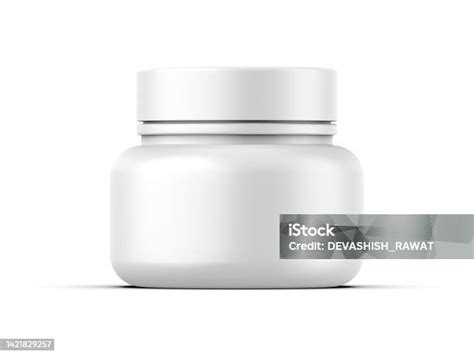 블랭크 화장품 둥근 플라스틱 항아리 용기 브랜딩 및 모형 3d 렌더링 일러스트레이션 0명에 대한 스톡 사진 및 기타 이미지