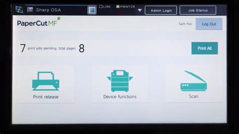 Papercut Mf For Sharp Osa Multifunction Devices Application Tour Youtube