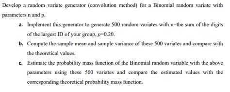 Solved Develop A Random Variate Generator Convolution