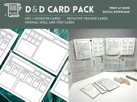Dandd Card Pack Dungeons And Dragons Dnd 5e Item Cards Initiative