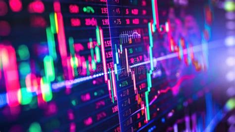Stock And Forex Trading Chart Digits Numbers Bearish And Bullish Candles Data And Digital