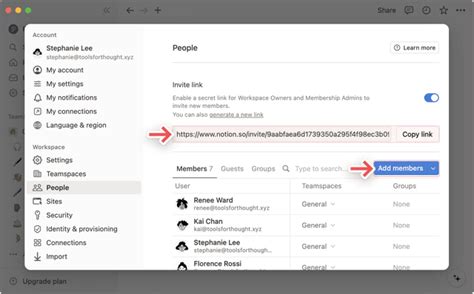 멤버 및 게스트 관리 Notion 노션 도움말 센터