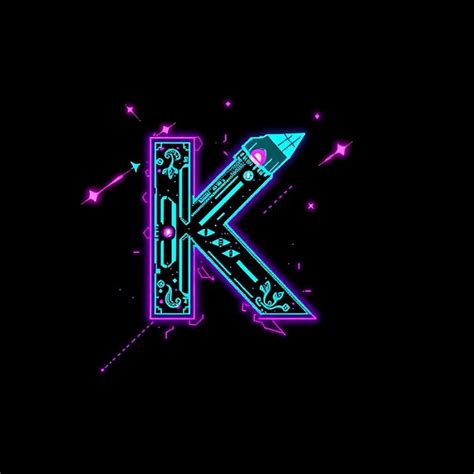 Sci Fi Pixel Art Letter K Spaceship Shaped Ornaments Hover Pixel Comets