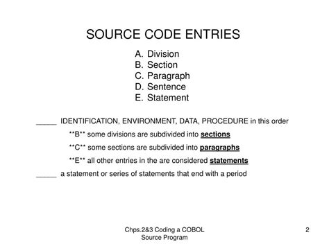 Ppt Coding A Cobol Source Program See B Powerpoint
