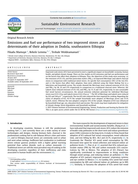 Pdf Emissions And Fuel Use Performance Of Two Improved Stoves And Determinants Of Their