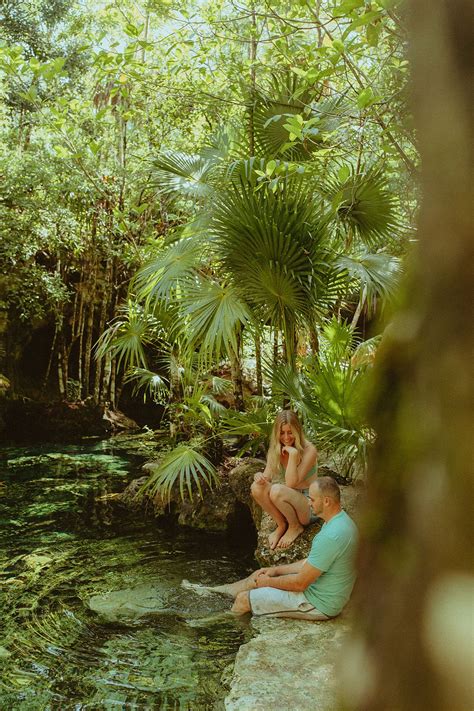 Tulum Cenote Day After Adventure Couples Session — Oregon Wedding