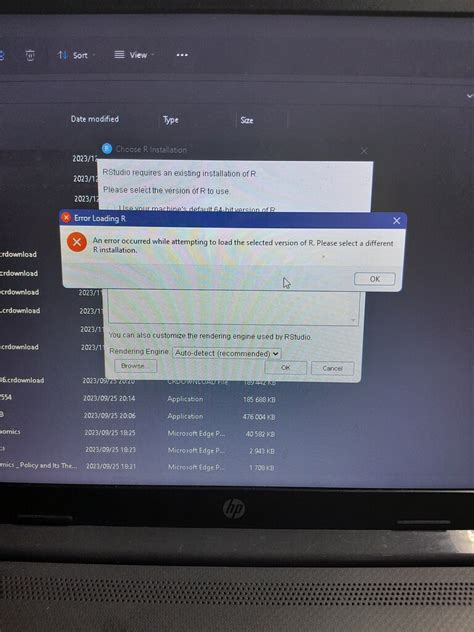 An Error Occurred While Attempting To Load The Selected Version Of R Please Select A Different