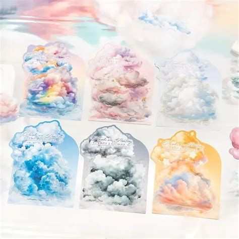 10sheets Pack Sticker Clouds Floating Cloud Background Handbook