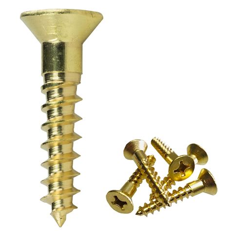 20pcsset Solid Brass Wood Screws Flat Head Cross Grandado