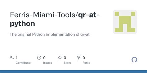 Github Ferris Miami Toolsqr At Python The Original Python Implementation Of Qr At