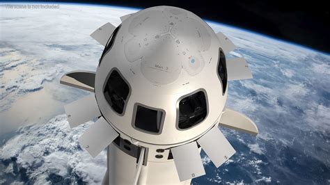 Suborbital Launch Vehicle Rocket Booster With Crew Capsule 3d Model