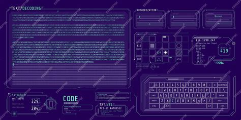 premium vector interface of the program for processing and decoding big data vector illustration