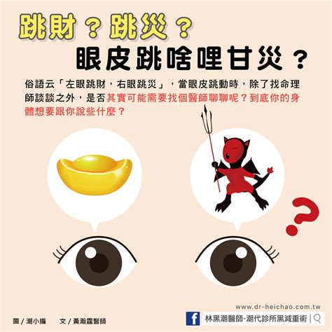 跳財？跳災？眼皮跳啥哩甘災？／文：黃瀚霆醫師 潮代診所 林黑潮 減肥 減重 瘦身 門診 健康減重