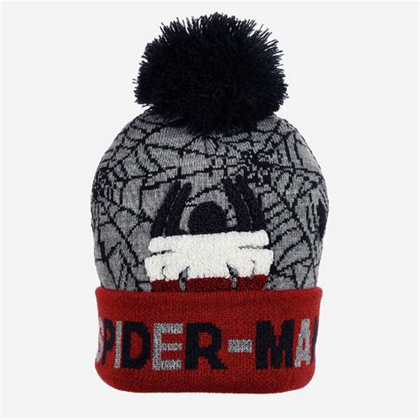 Дитяча зимова шапка біні з помпоном для хлопчика Disney Spiderman Hu4007 54 Сіра 3609085122491