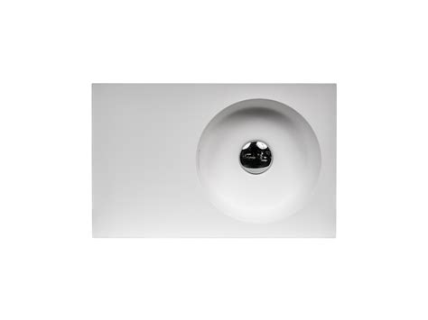 Omvivo Neo Mini Solid Surface Wall Basin Right Hand Bowl No Taphole 470mm White From Reece