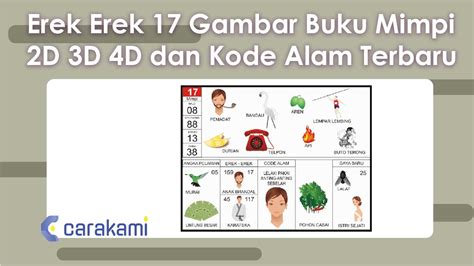 Erek Erek 17 Gambar Buku Mimpi 2d 3d 4d And Kode Alam Terbaru