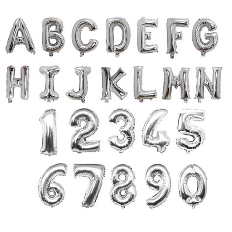 Happy Birthday Party Foil Balloons Letters Numbers 16inch 40cm Silver