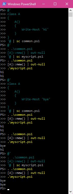 Wonkiness With Dot Sourcing And Powershell Clases Stack Overflow