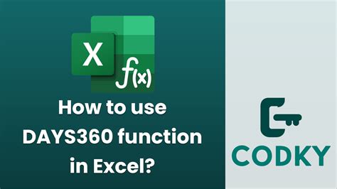 How To Use DAYS360 Function In Excel Codky