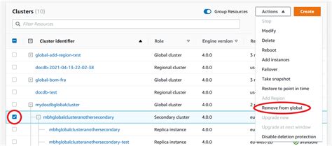 Managing An Amazon Documentdb Global Cluster Amazon Documentdb