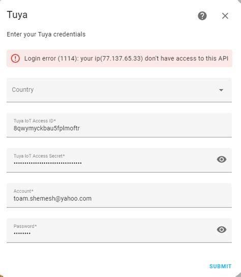 Tuya Third Party Login Error Configuration Home Assistant Community