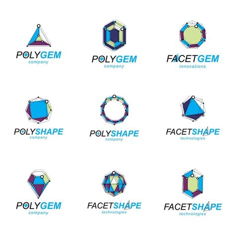 Premium Vector Set Of Perspective Technology Shapes Polygonal Wireframe Objects Collection