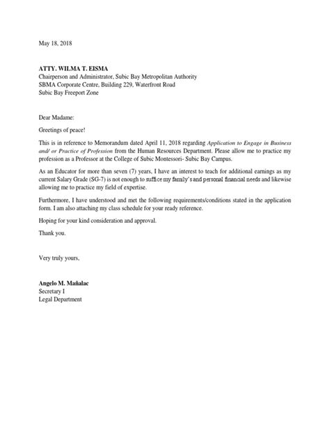 Sample Letter Of Practice Profession Pdf