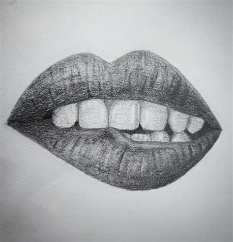Lip Biting Drawing