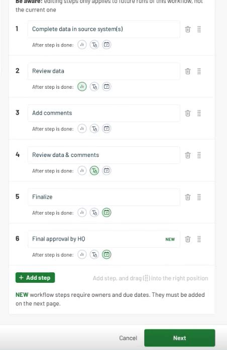 Customizable Workflow Steps Cxo