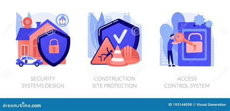 Construction Security Services Abstract Concept Vector Illustrations Stock Vector