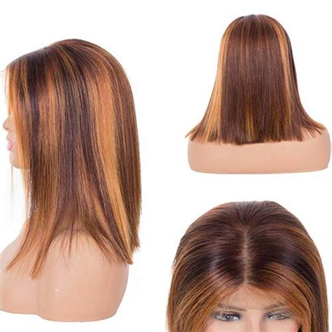 Piano Color Hair Straight Bob 13x4 Lace Front Wig