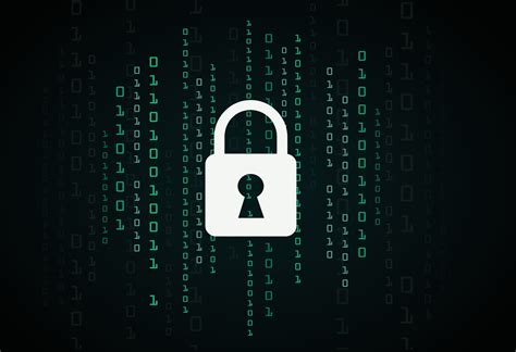 Digital Lock Guard Sign Binary Code Number Cyber Data Background Vector Illustration Eps10
